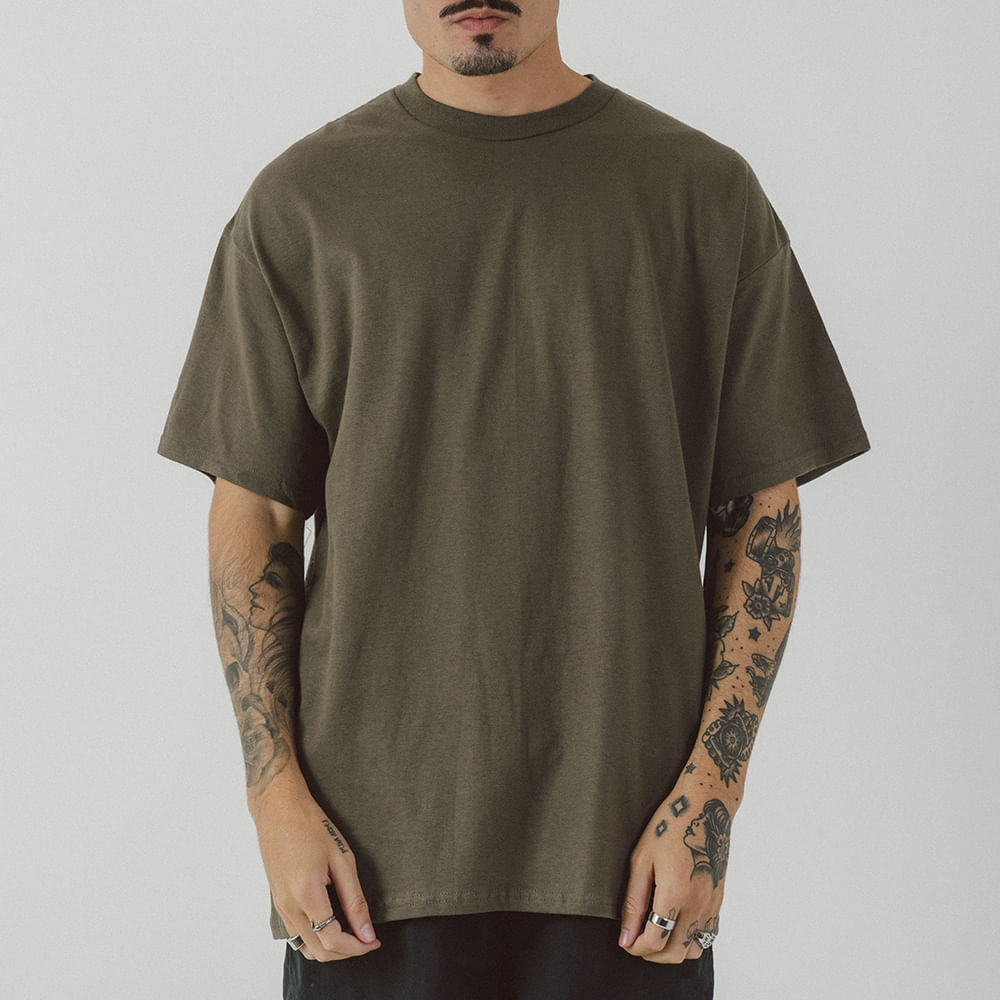 Camiseta Gildan Importada - Olive - blanksco